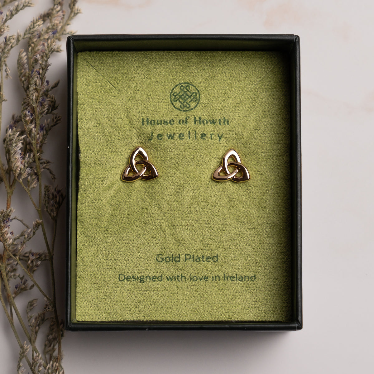 Trinity Knot Gold Plated Studs - 1878 — The Temple Bar Pub