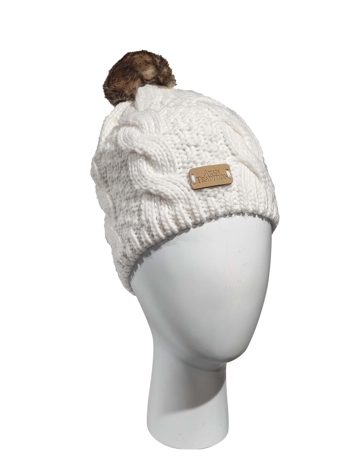 Aran Traditions - Knitwear Hat, White Cream — The Temple Bar Pub